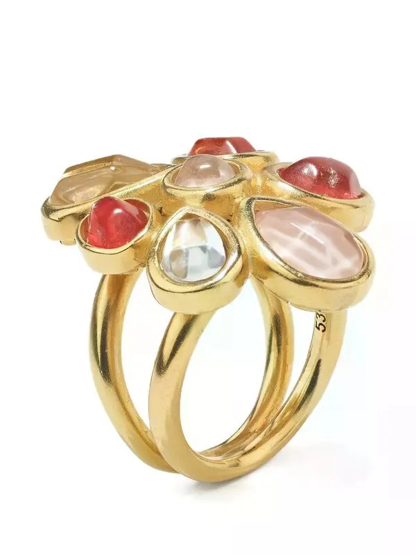 GOOSSENS Mini Cabochons Flower Ring In Tone Brass - Gold