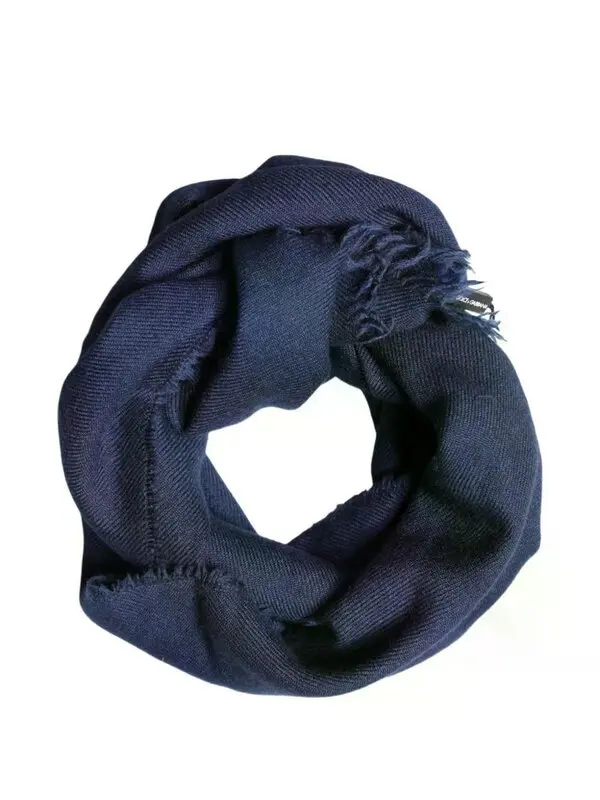 Dolce & Gabbana Logo-embroidered Frayed Scarf
