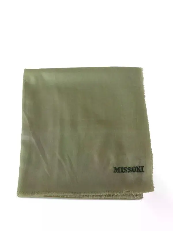 Missoni Logo-embroidered Frayed Scarf