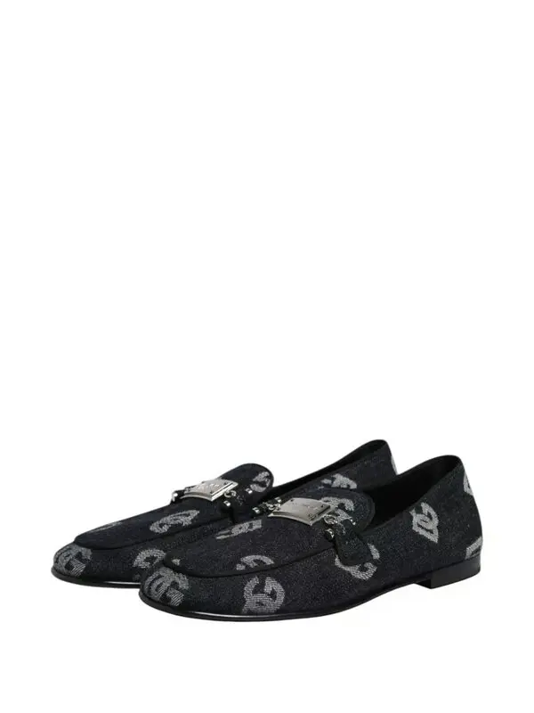 Dolce & Gabbana Logo-print Denim Buckle Loafers