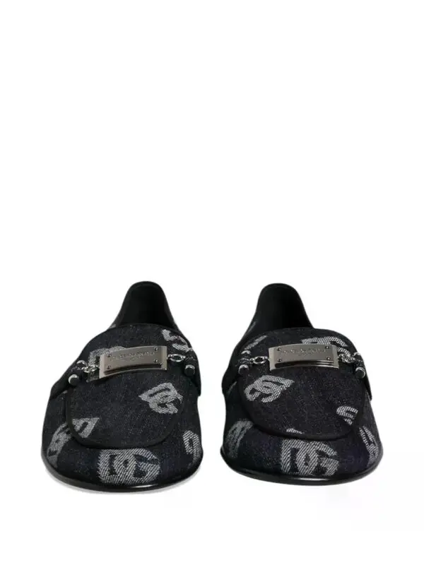 Dolce & Gabbana Logo-print Denim Buckle Loafers