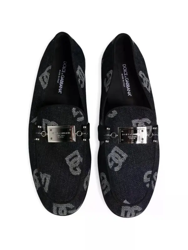 Dolce & Gabbana Logo-print Denim Buckle Loafers