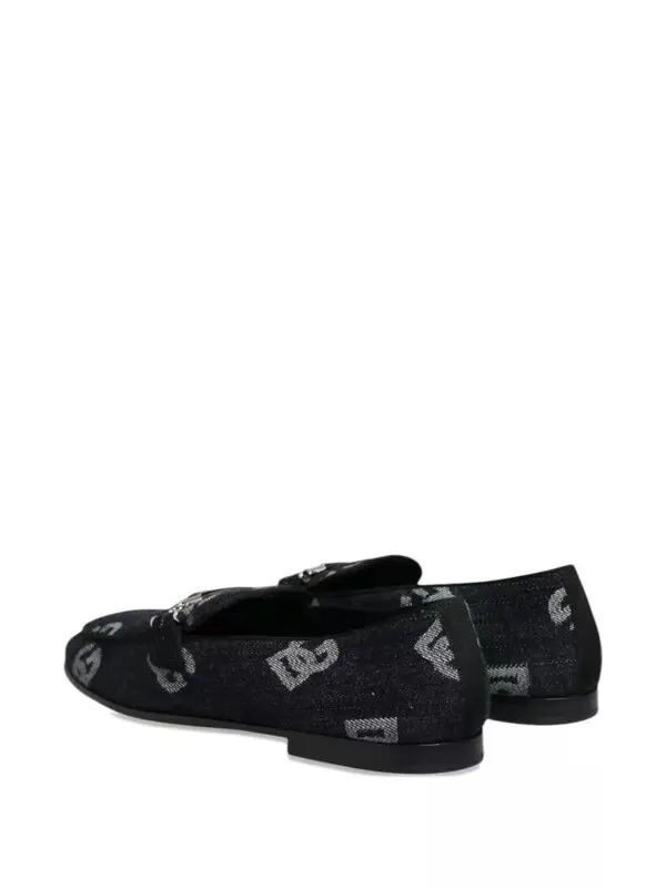 Dolce & Gabbana Logo-print Denim Buckle Loafers
