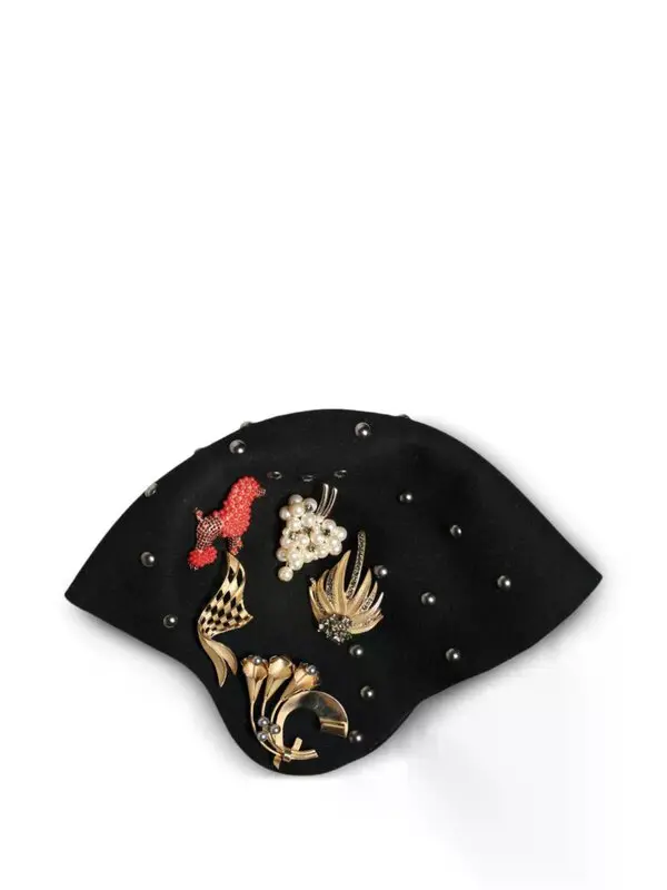 Dolce & Gabbana Embellished Wool Cloche Hat