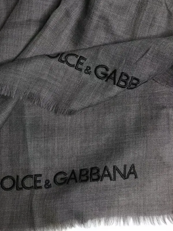 Dolce & Gabbana Logo-print Frayed-edge Scarf