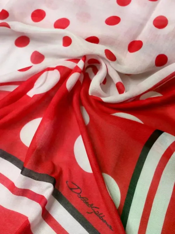 Dolce & Gabbana Polka-dot Fringed Scarf