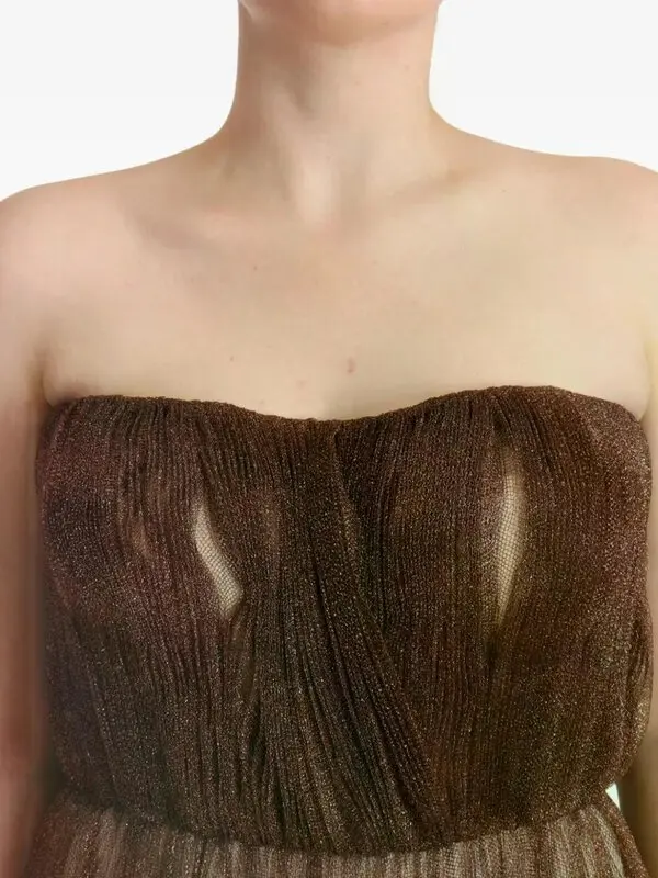 Dolce & Gabbana Glitter-finish Pleated Maxi Dress