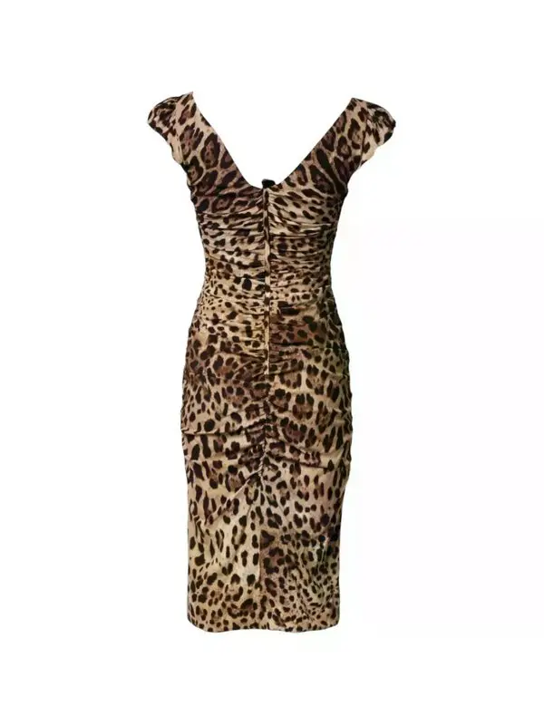Dolce & Gabbana Leopard-print Ruched Dress