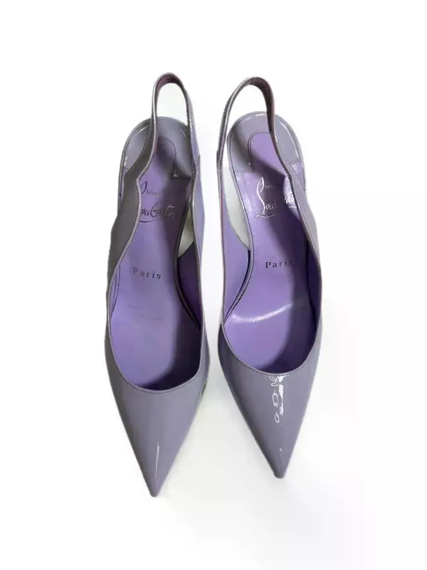 CHRISTIAN LOUBOUTIN Patent Slingback Pumps - Purple