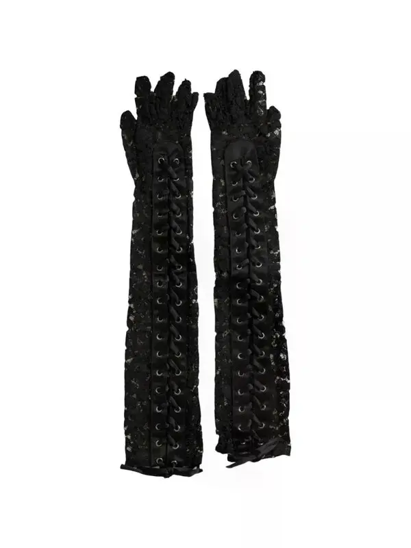 Dolce & Gabbana Taormina Lace Gloves - Black