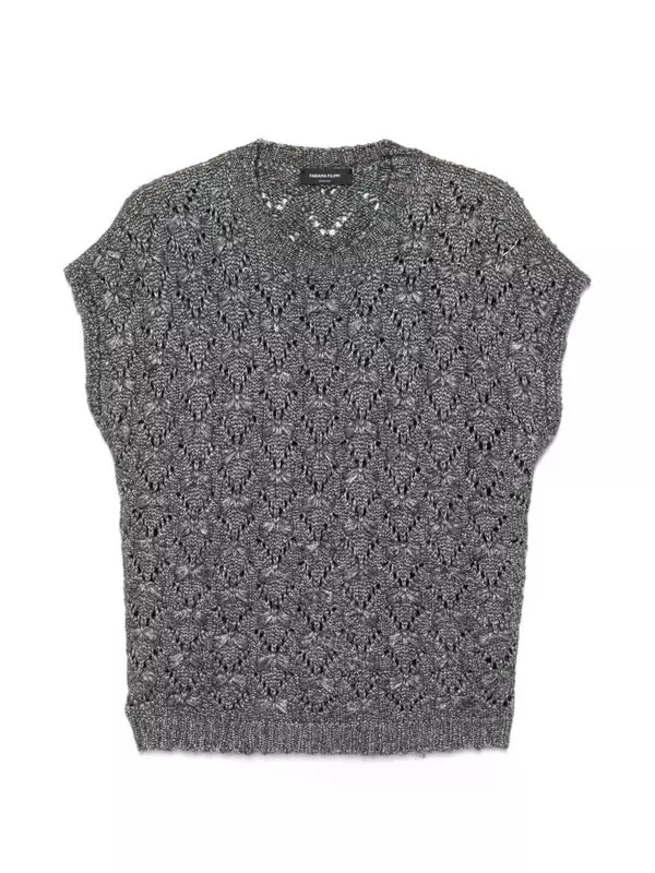 Fabiana Filippi Open-knit Cap-sleeve Sweater