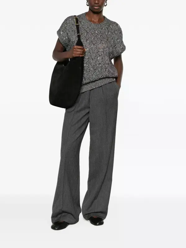 Fabiana Filippi Open-knit Cap-sleeve Sweater