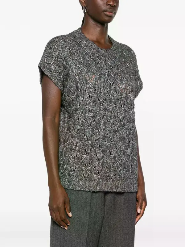 Fabiana Filippi Open-knit Cap-sleeve Sweater