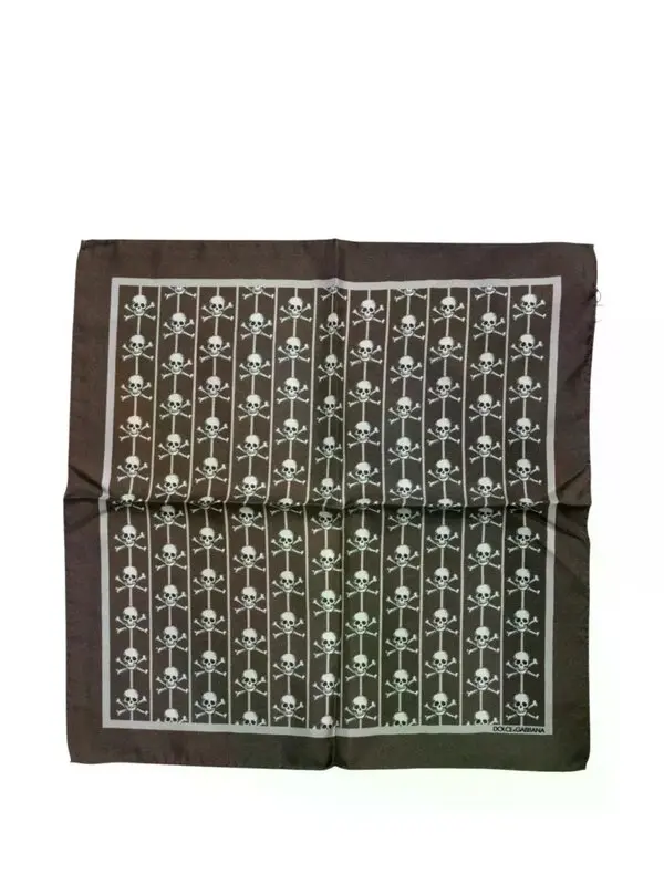 Dolce & Gabbana Skull-pattern Silk Pocket Square