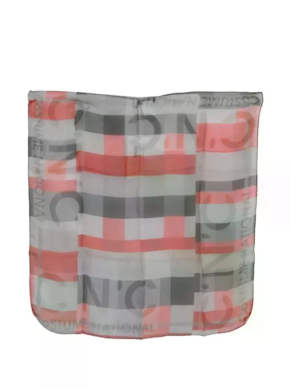 Costume National Logo-print Silk Scarf - Grey
