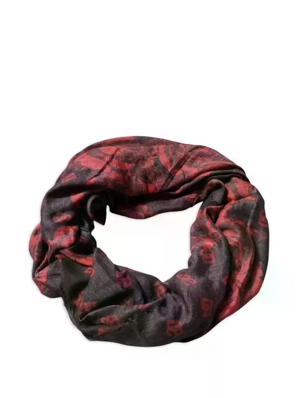 Dolce & Gabbana Rose-print Scarf - Black