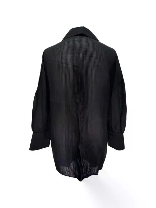 ANINE BING Textured Button-down Shirt With Classic Collar And Chest Pockets