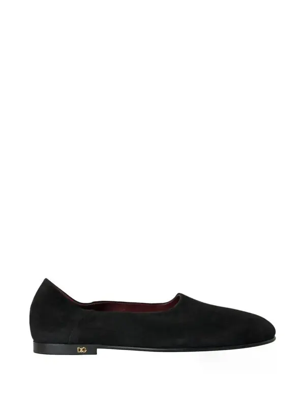 Dolce & Gabbana Suede Slip-on Loafers With Gold-tone Logo Plaque
