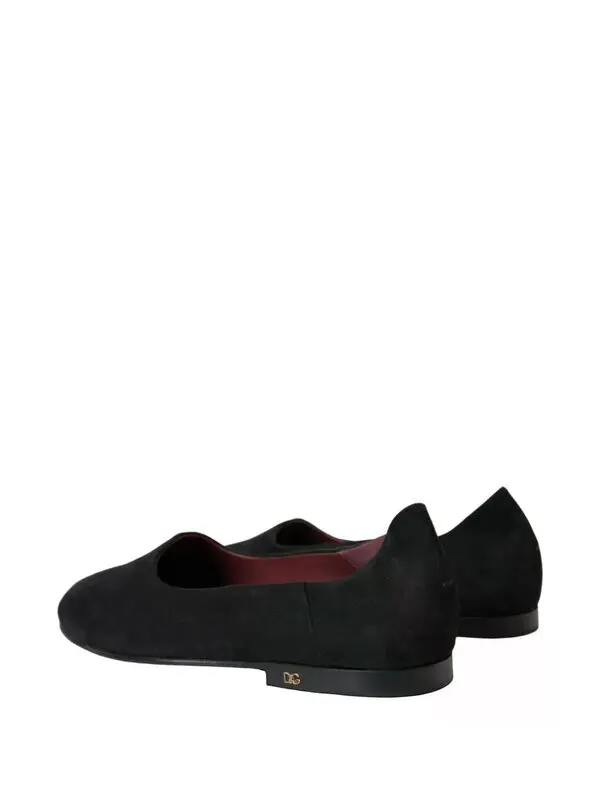Dolce & Gabbana Suede Slip-on Loafers With Gold-tone Logo Plaque