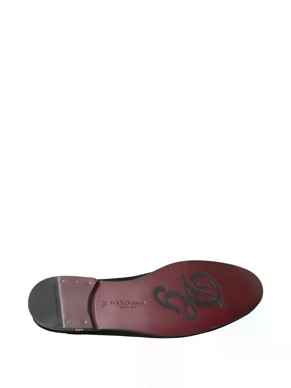 Dolce & Gabbana Suede Slip-on Loafers With Gold-tone Logo Plaque