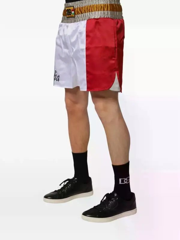 Dolce & Gabbana Italia Logo Embroidered Shorts