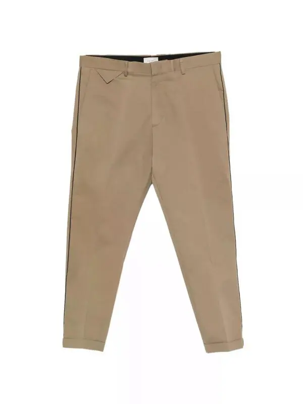 LOW BRAND Piped-trim Turn-up Trousers