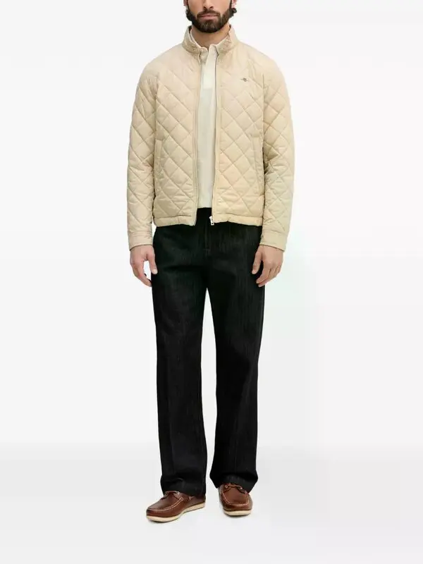 Gant Quilted Zip-up Jacket With High Neck