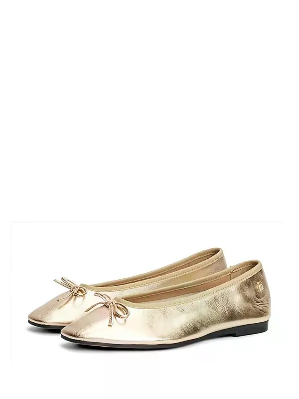 Tommy Hilfiger Metallic Bow Ballet Flats