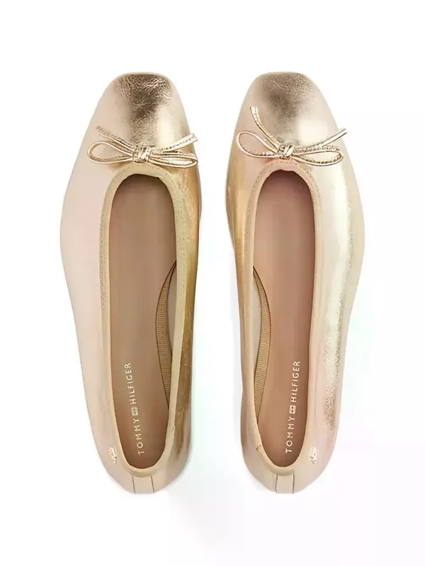 Tommy Hilfiger Metallic Bow Ballet Flats