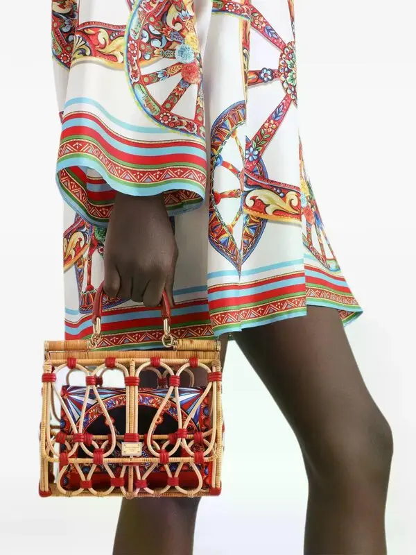 Dolce & Gabbana Sicily Handbag With Embroidery - Neutrals
