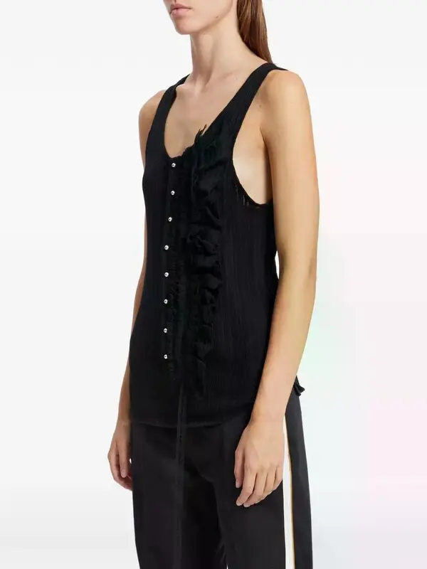 ANN DEMEULEMEESTER Rase Serafino Ribbed Knit Tank Top