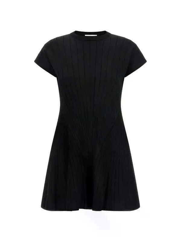 Max Mara Ribbed-knit Short-sleeve Mini Dress