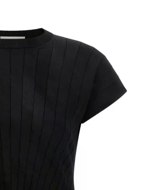 Max Mara Ribbed-knit Short-sleeve Mini Dress
