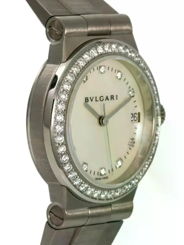 BVLGARI Diagono 29mm 18kt White Gold Diamond Watch