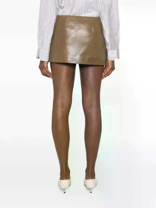 Khaite Leather Mini Skirt