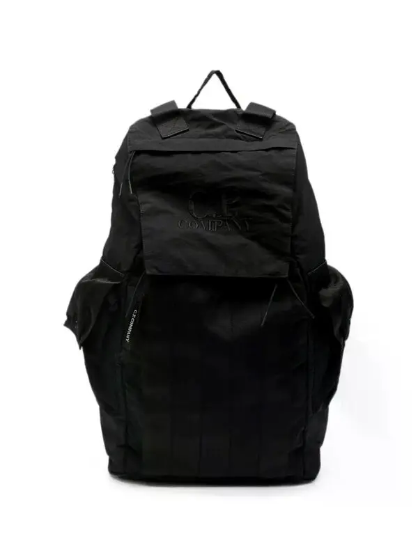 C.P. COMPANY Logo-embroidered Multi-pocket Backpack - Black