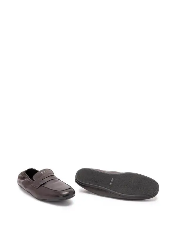 Prada Leather Elasticated-heel Loafers