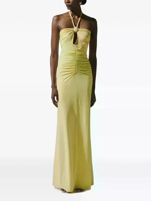 BAOBAB Romina Ruched Cut-out Maxi Dress - Yellow
