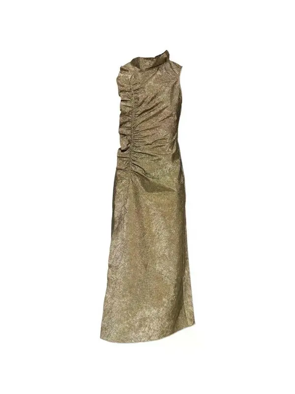 Ulla Johnson Ruched Metallic-effect Maxi Dress