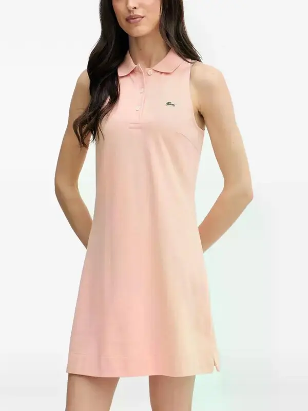 Lacoste Sleeveless Mini Polo Dress With Piqué Texture
