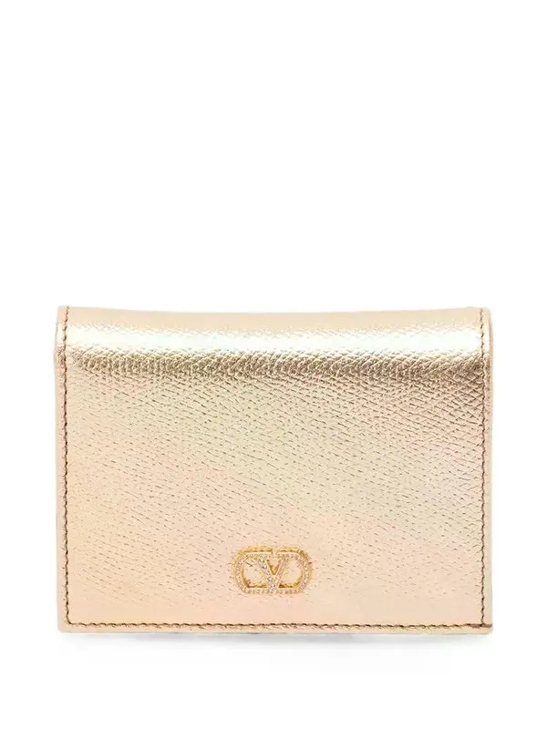 Valentino Garavani Vlogo Signature Leather Wallet - Gold