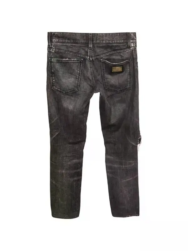 Dolce & Gabbana Distressed Straight-leg Jeans