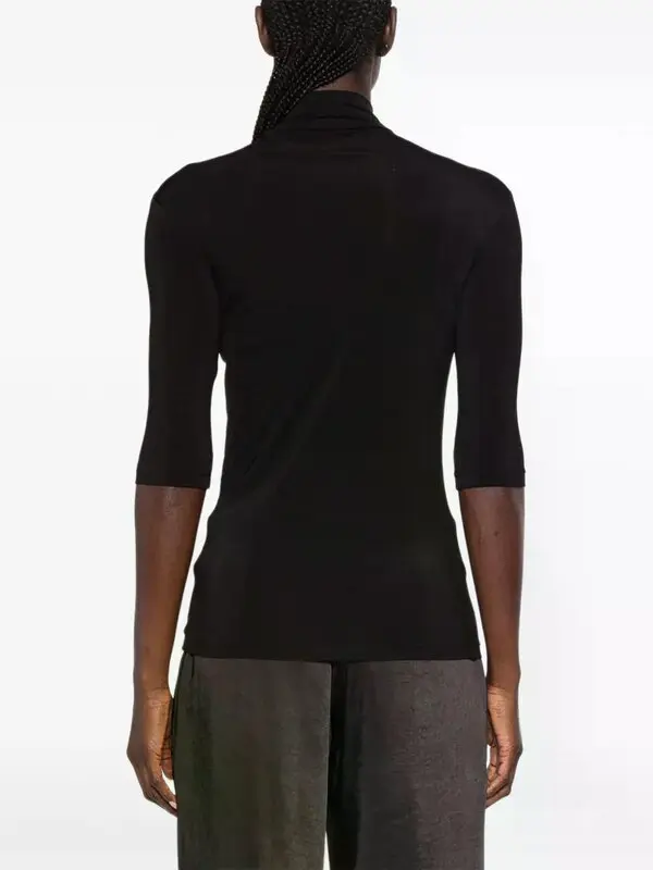 A.M.G. High-neck Elbow-sleeve Top