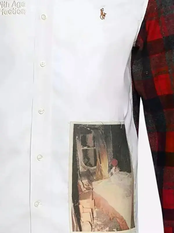 BETTER WITH AGE Patchwork-detailing Flannel-sleeved Shirt