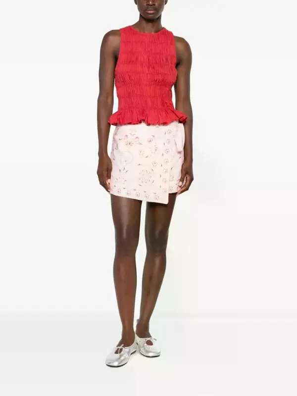 Agua Bendita Luna Playa Wrap Mini Skirt - Pink