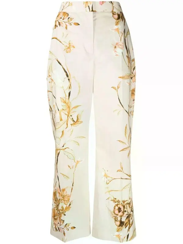 Alberta Ferretti High-waist Floral Print Trousers