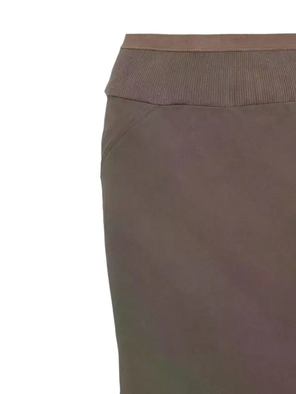 Rick Owens Bias Ribbed-waist Midi Skirt - Brown