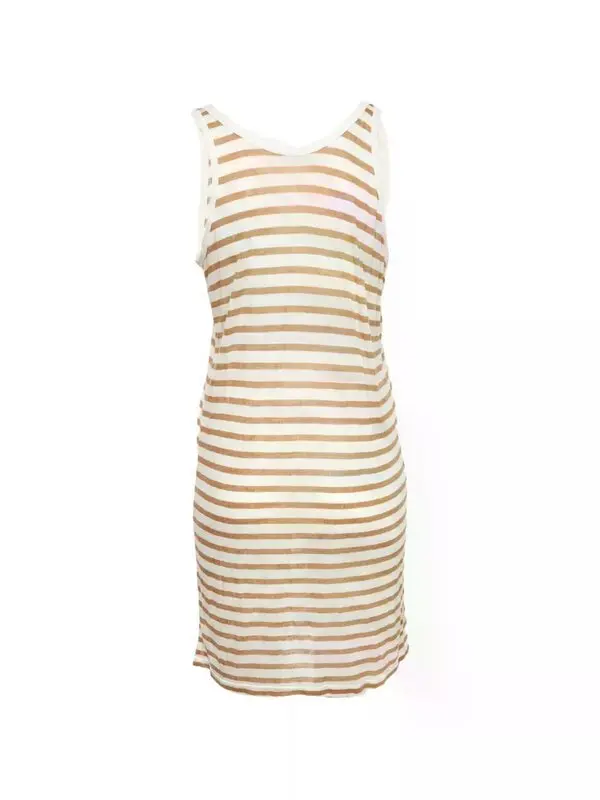 424 Striped Sleeveless Mini Dress - White
