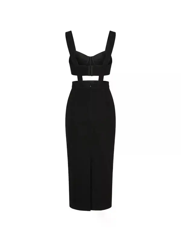Dolce & Gabbana Jersey Criss-cross Midi Dress - Black
