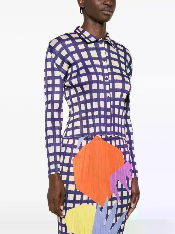 Issey Miyake Plissé-effect Checked Shirt